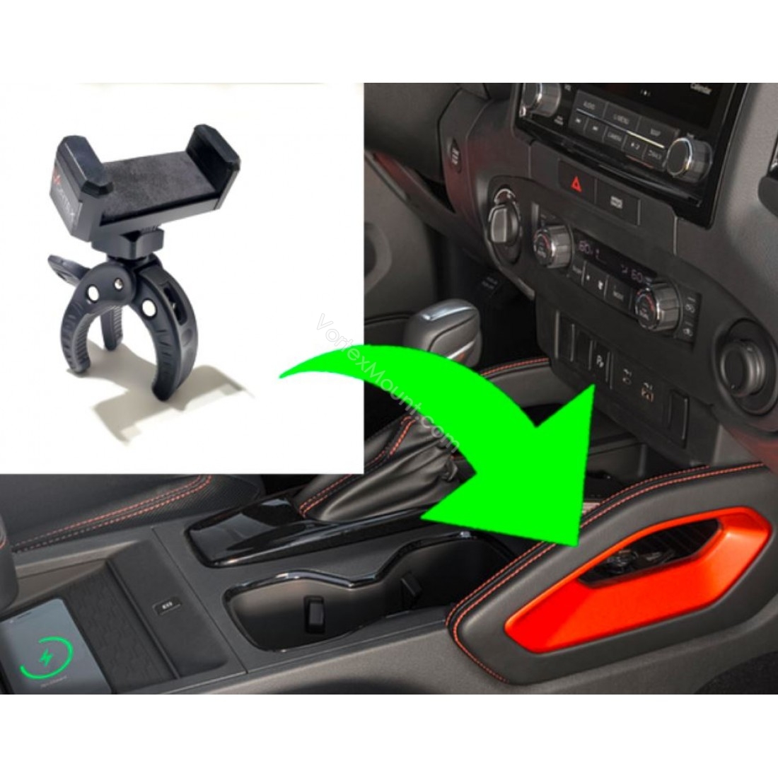 Nissan Frontier Phone Tablet center console handlebar mount holder